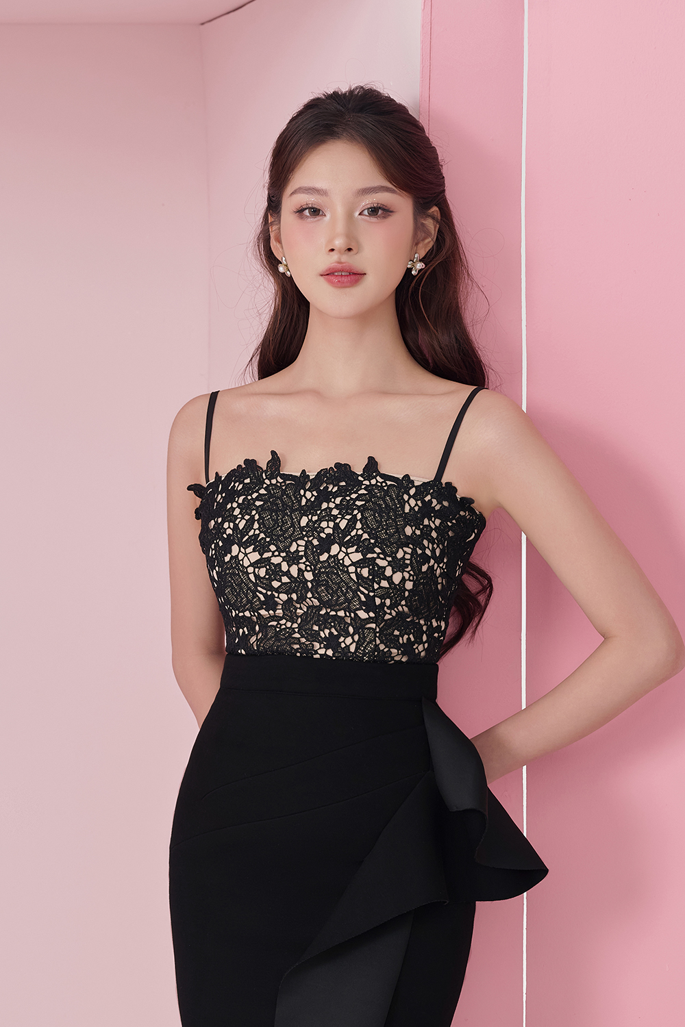 Adley Rose Crochet Top in Classic Black | Chello