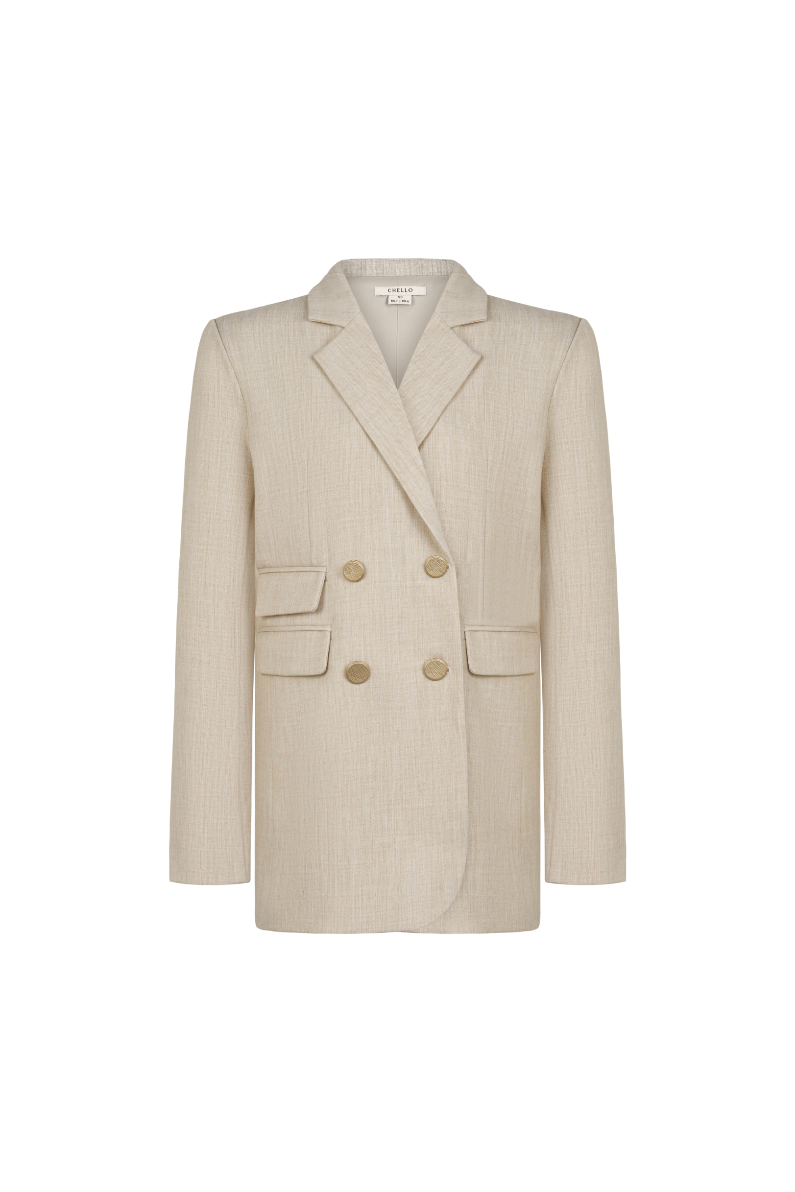 Harper Oversized Tailored Blazer In French Cream | Chello
