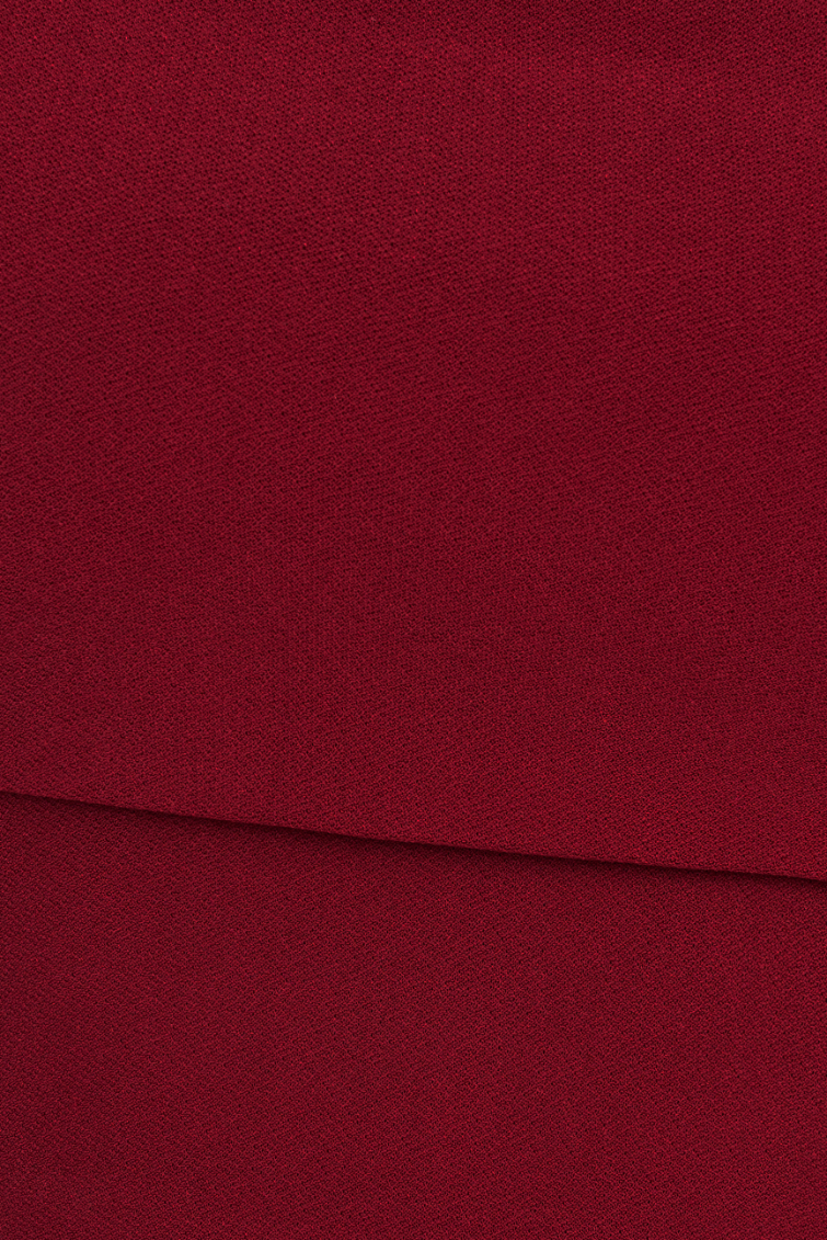 Tiana Padded Asymmetrical Cropped Top in Wine Red | Chello