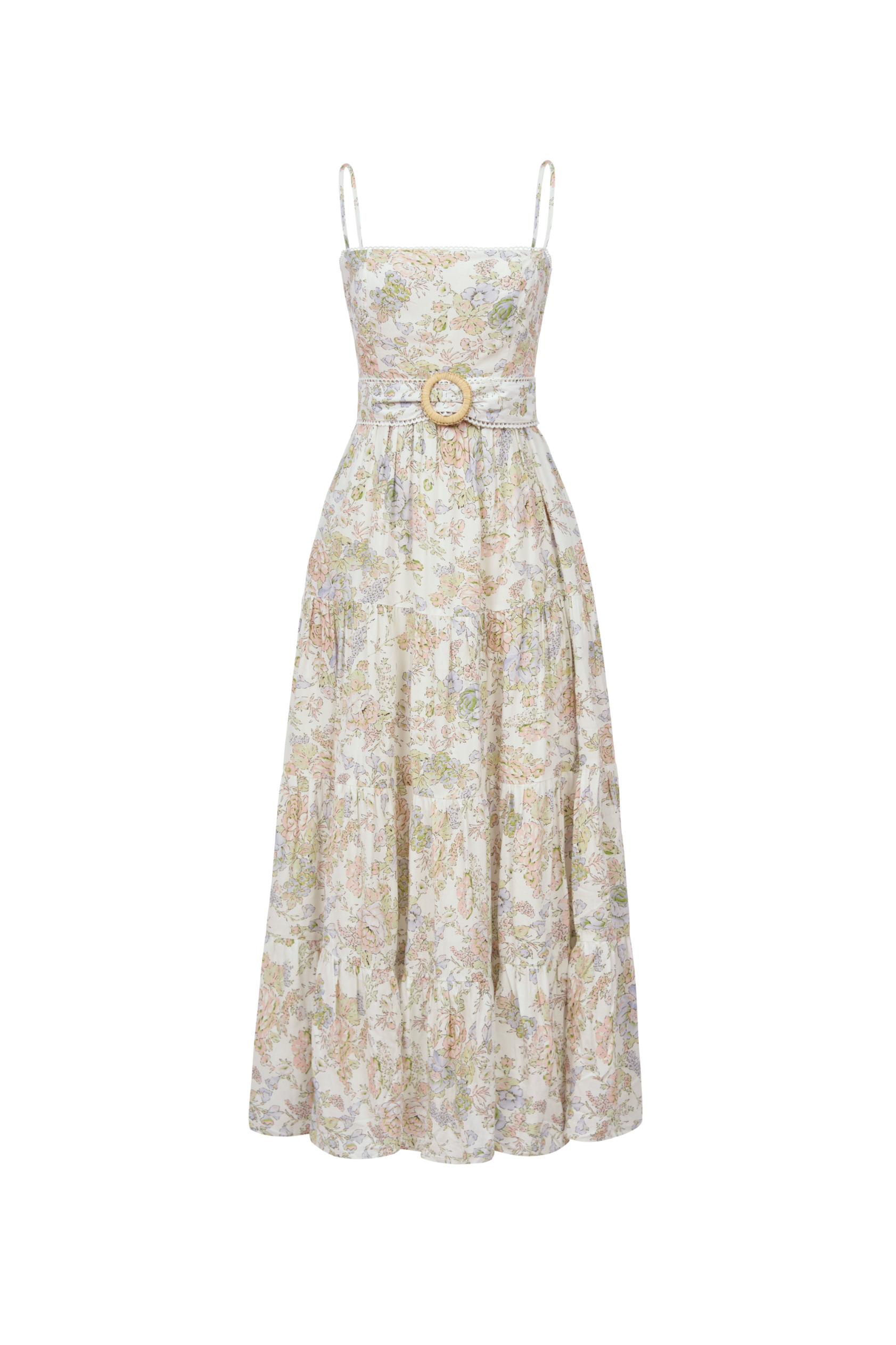 Aerilyn Belted Maxi Dress in Sketchbook Blooms | Chello
