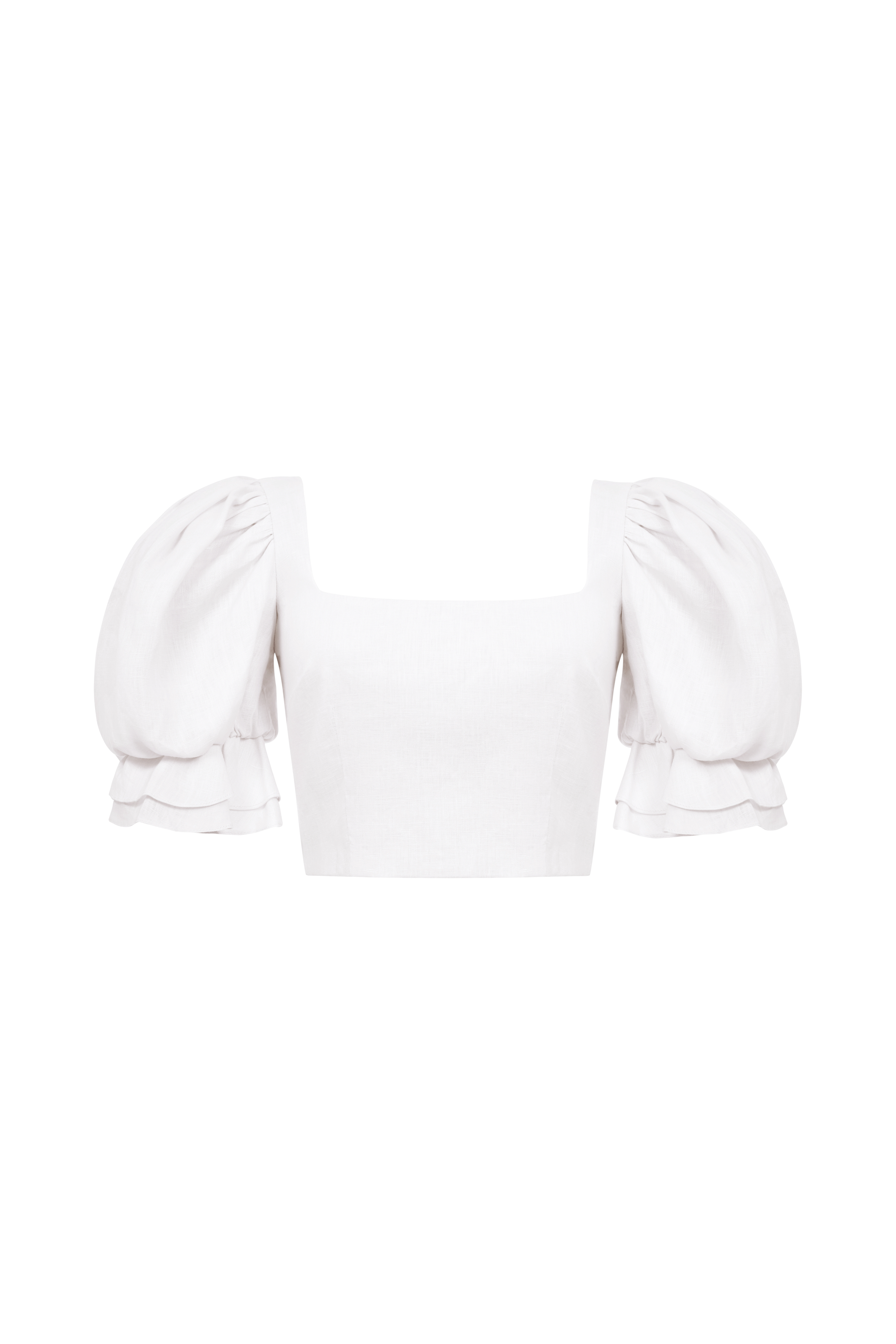 Niamh Square Neck Crop Top In Iconic White Chello