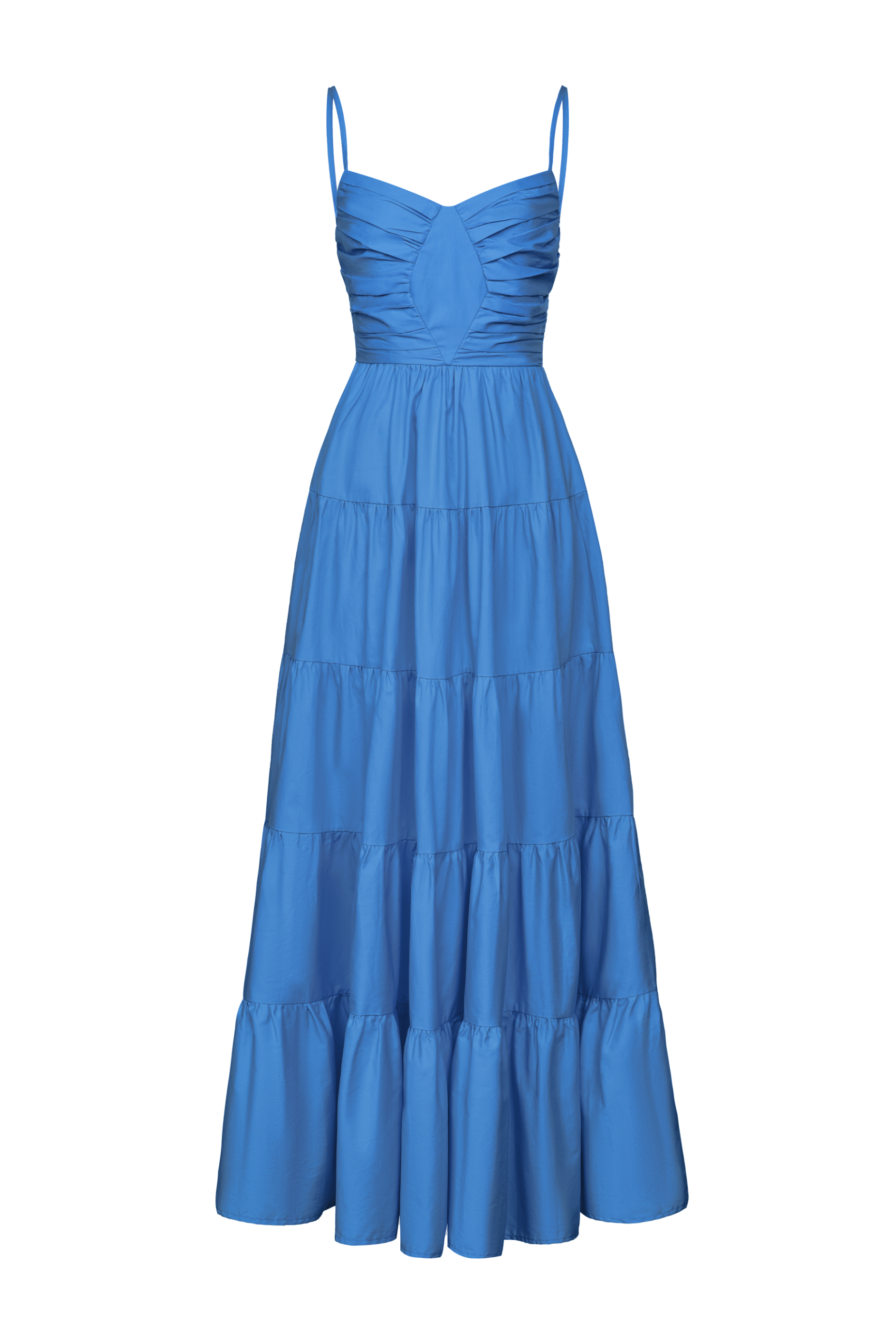 Ceres Diamond Pleated Maxi Dress in Sapphire Blue | Chello