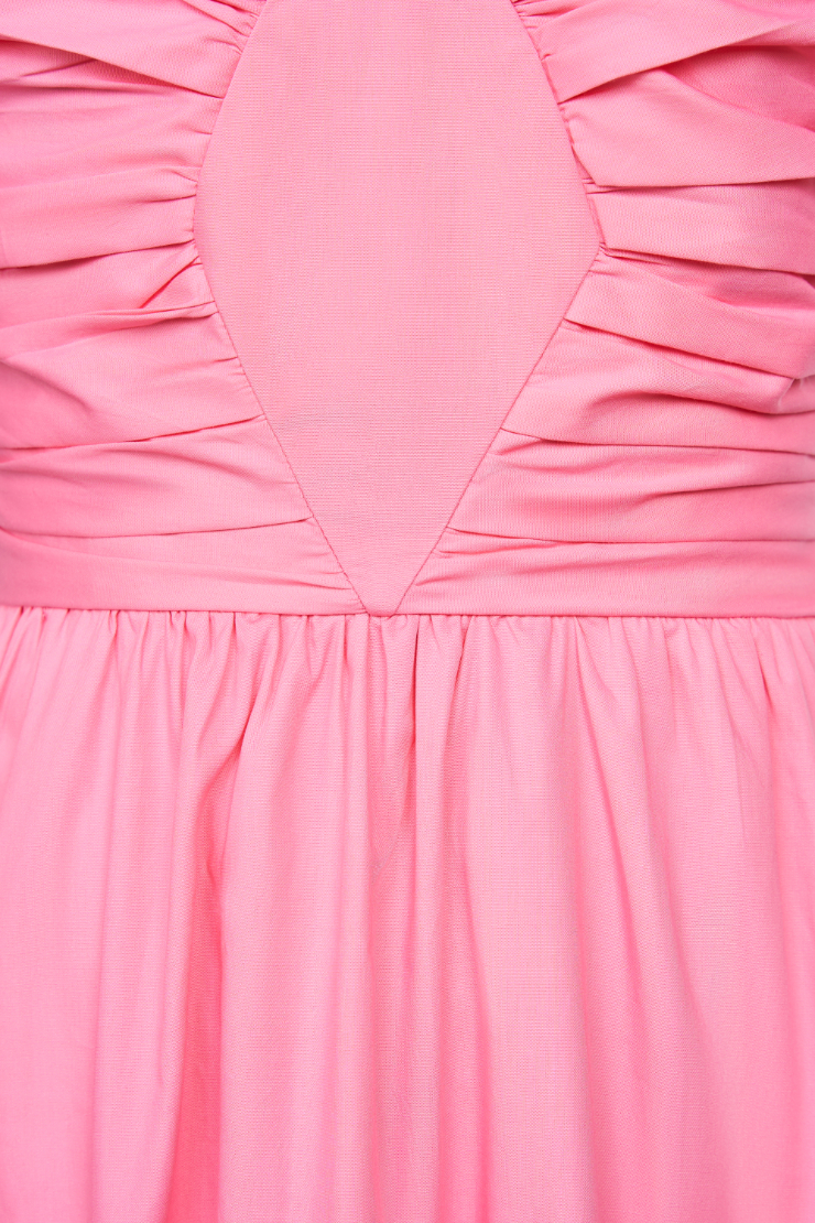 Ceres Diamond Pleated Maxi Dress in Taffy Pink | Chello