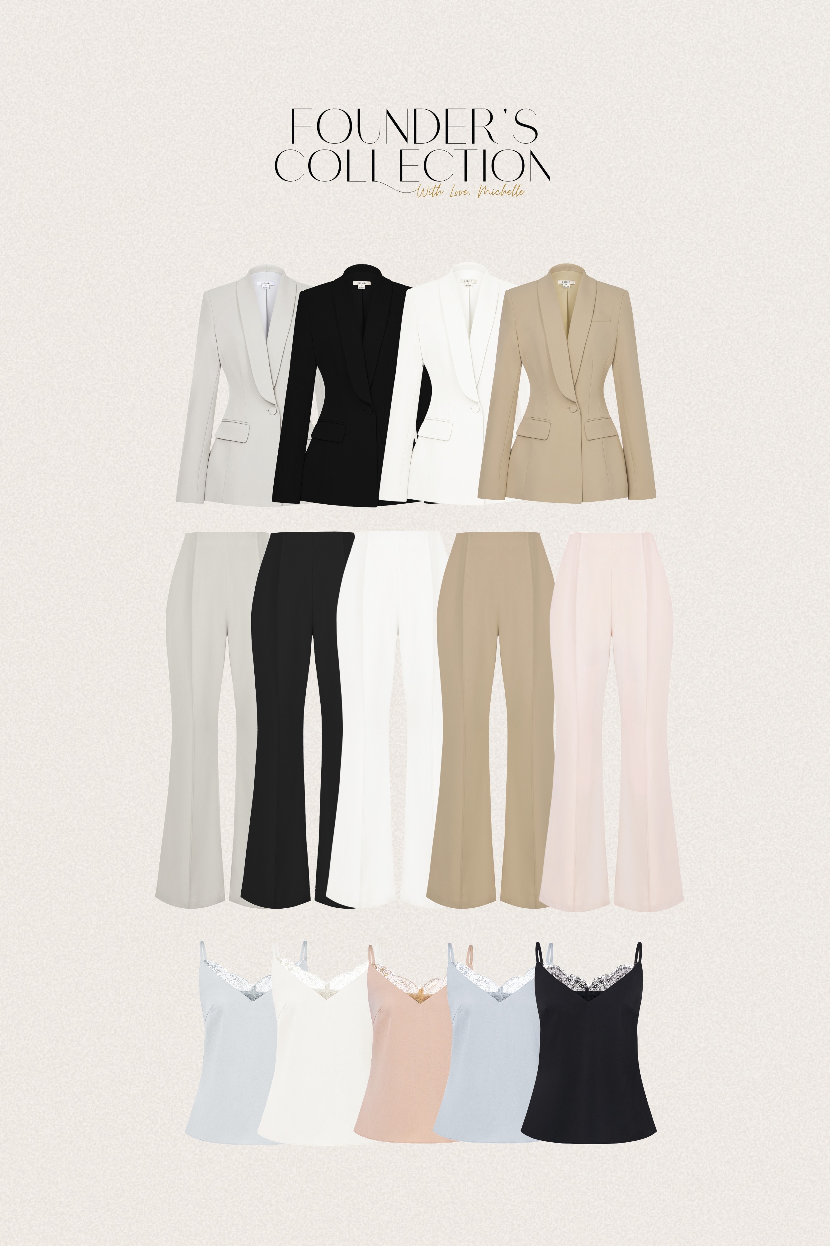 Michelle Blazer, Violet Camisole and Michelle Pants Set | Chello